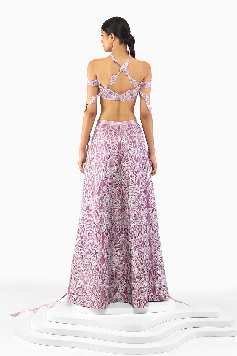 ONION PINK ALIEN LACE LEHENGA – Rimzim Dadu