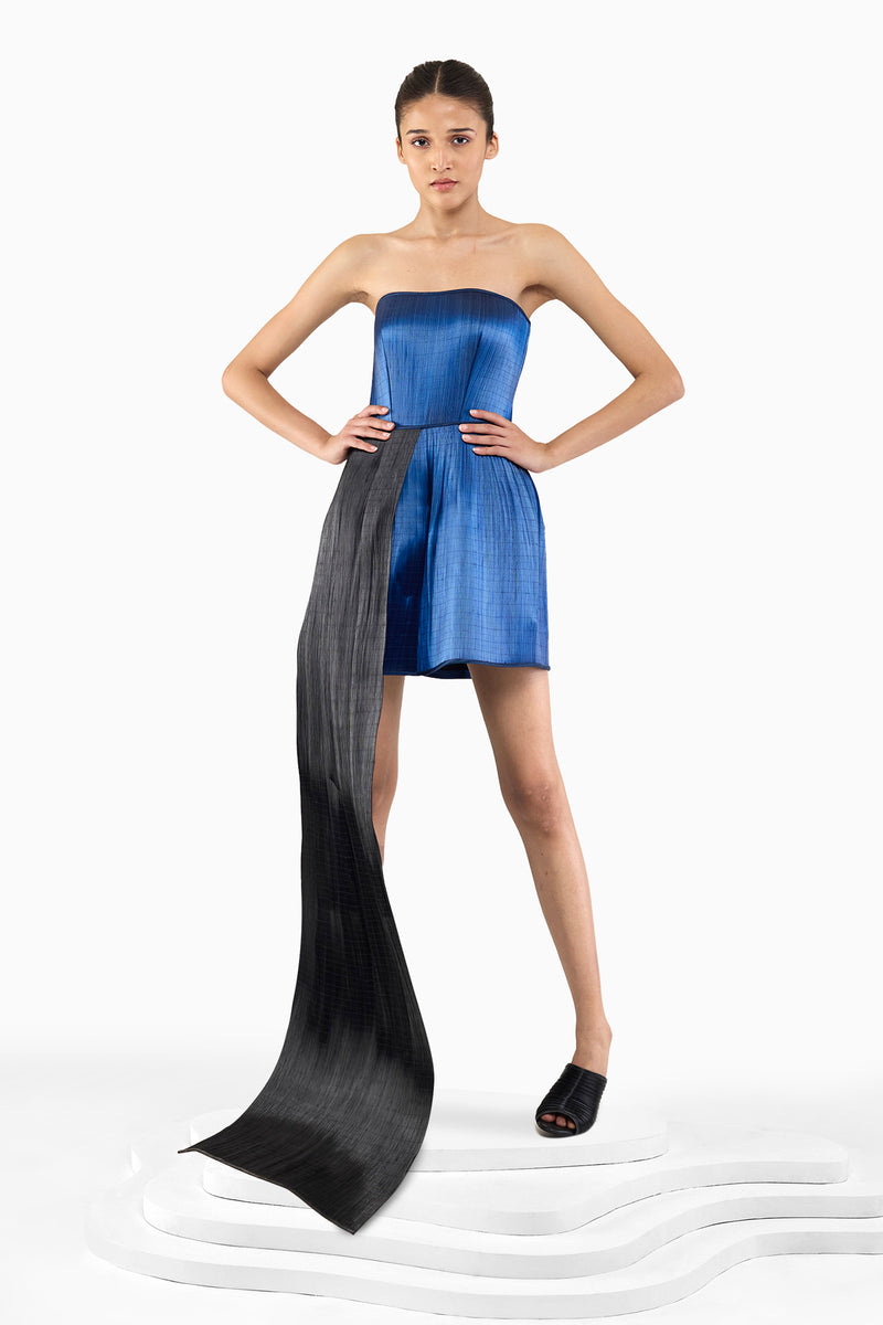 METAL MINI DRESS WITH DRAPE – Rimzim Dadu